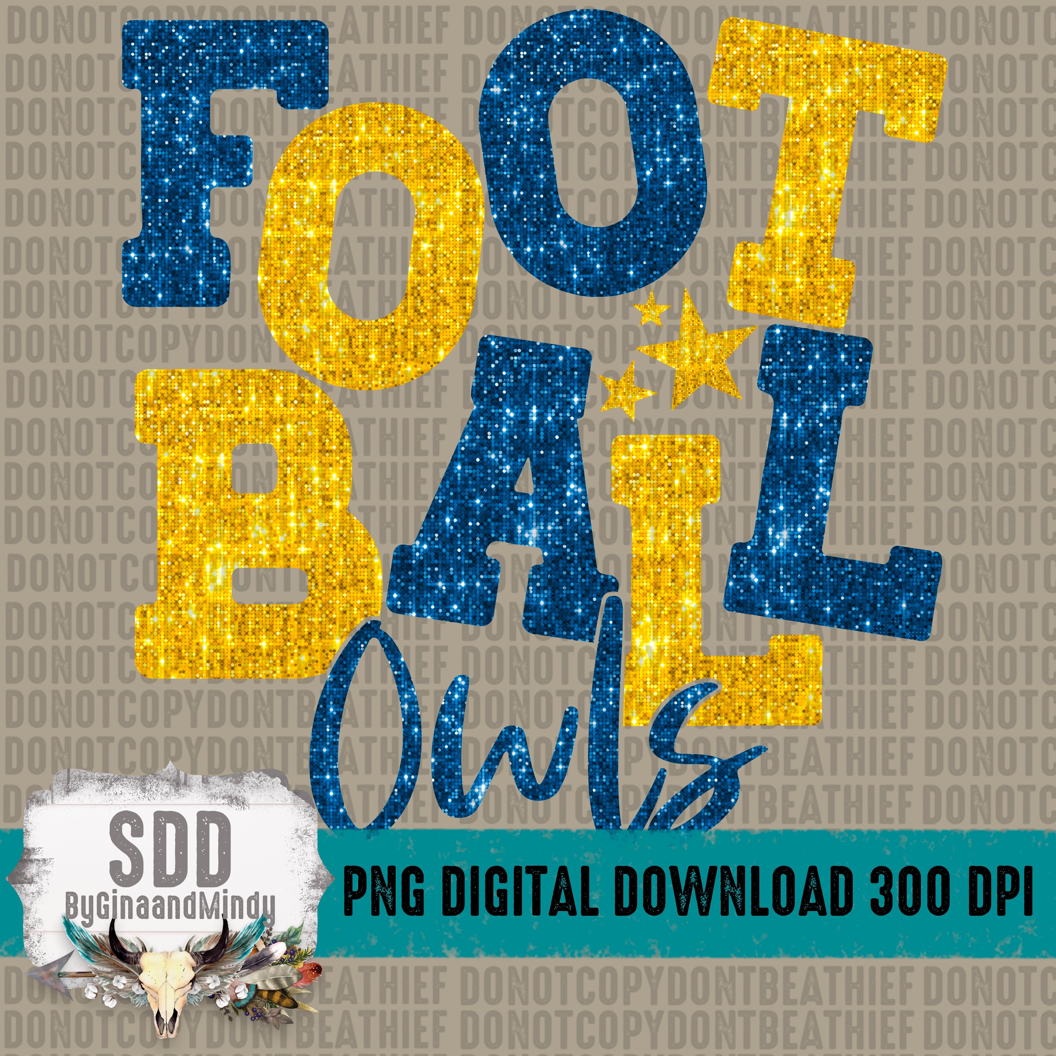 Custom Football Bundle With Stars – SDDbyGinaandMindy