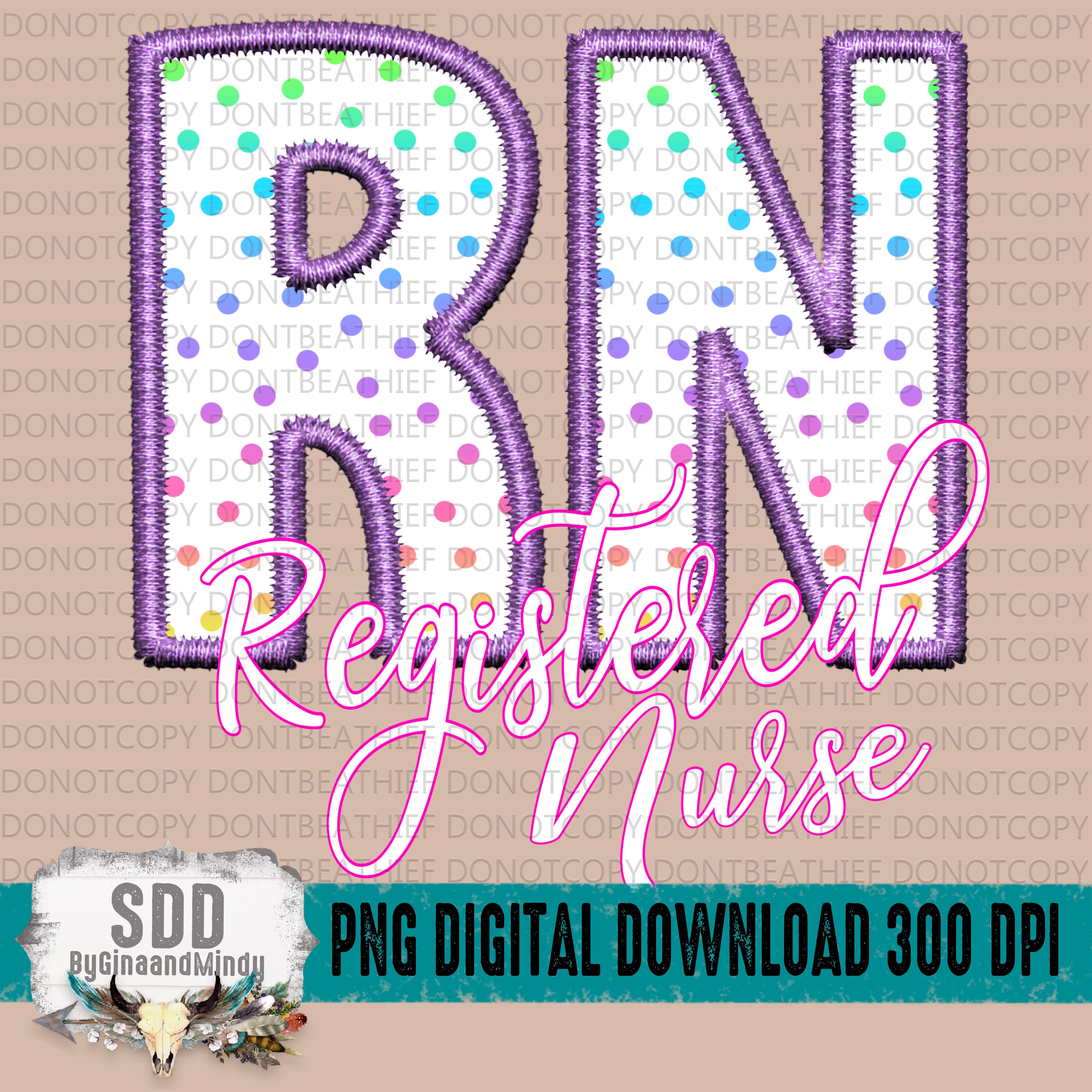 RN Nurse Dots Embroidery – SDDbyGinaandMindy