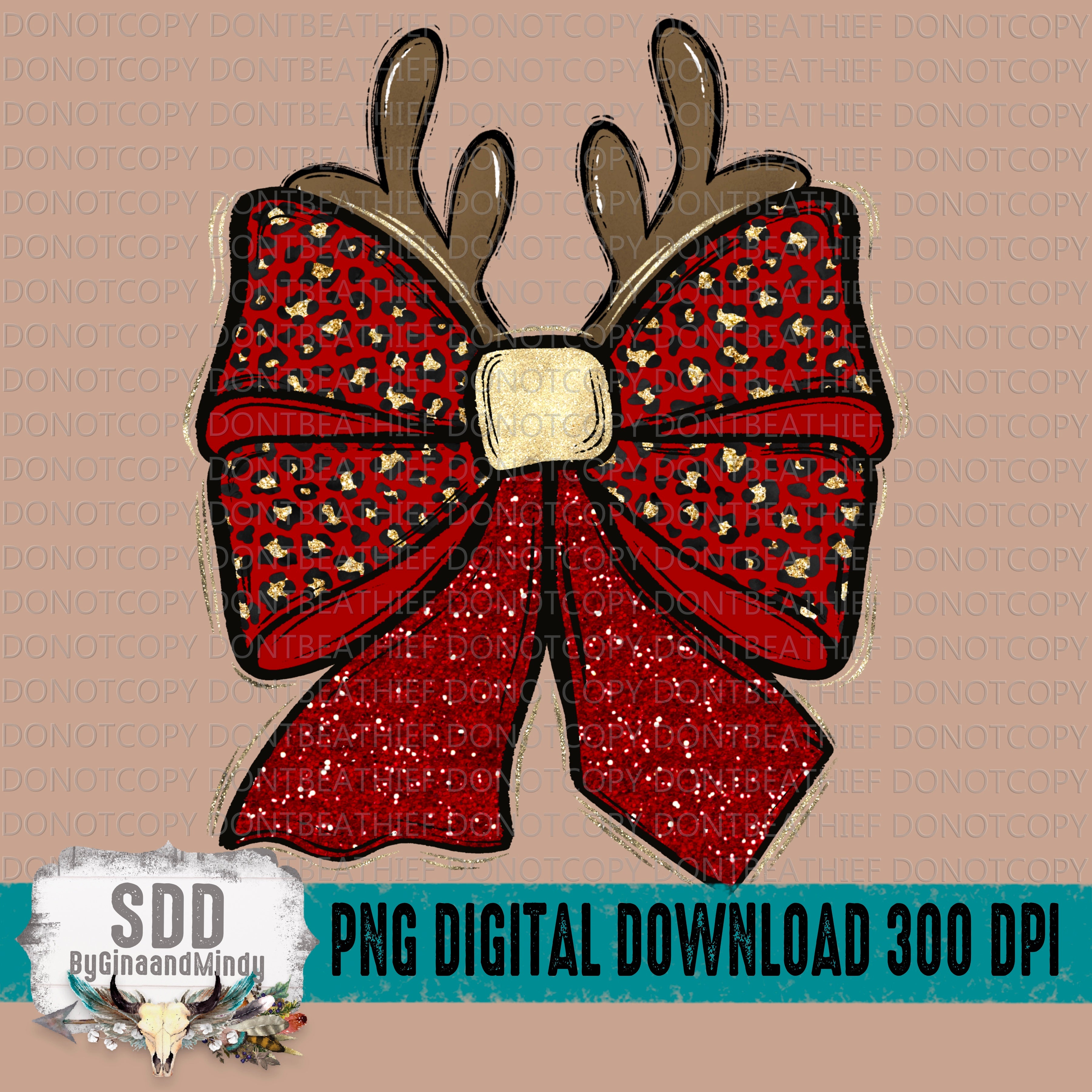 Reindeer Leopard Christmas Bow – SDDbyGinaandMindy