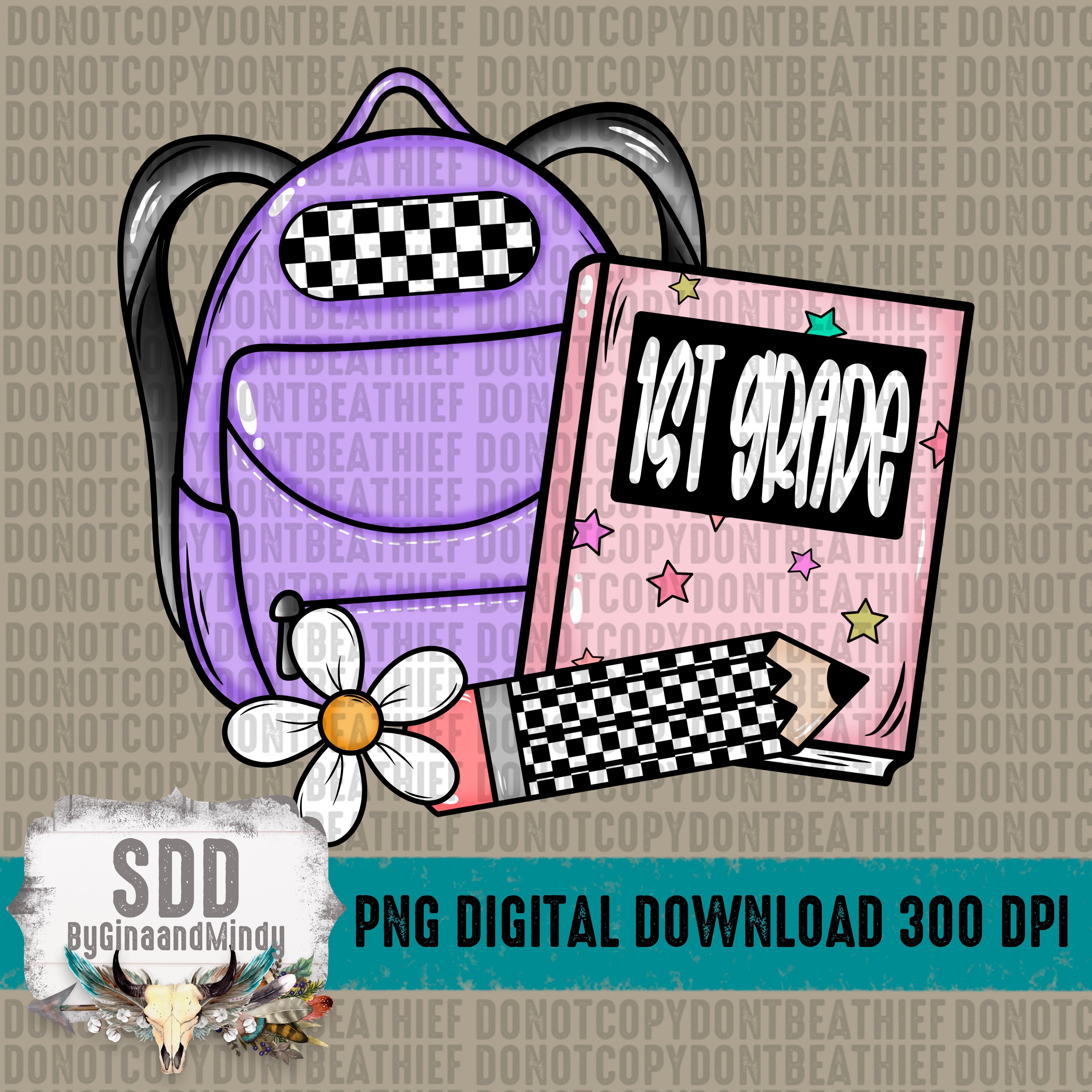 Backpack Girl 1st Grade – SDDbyGinaandMindy