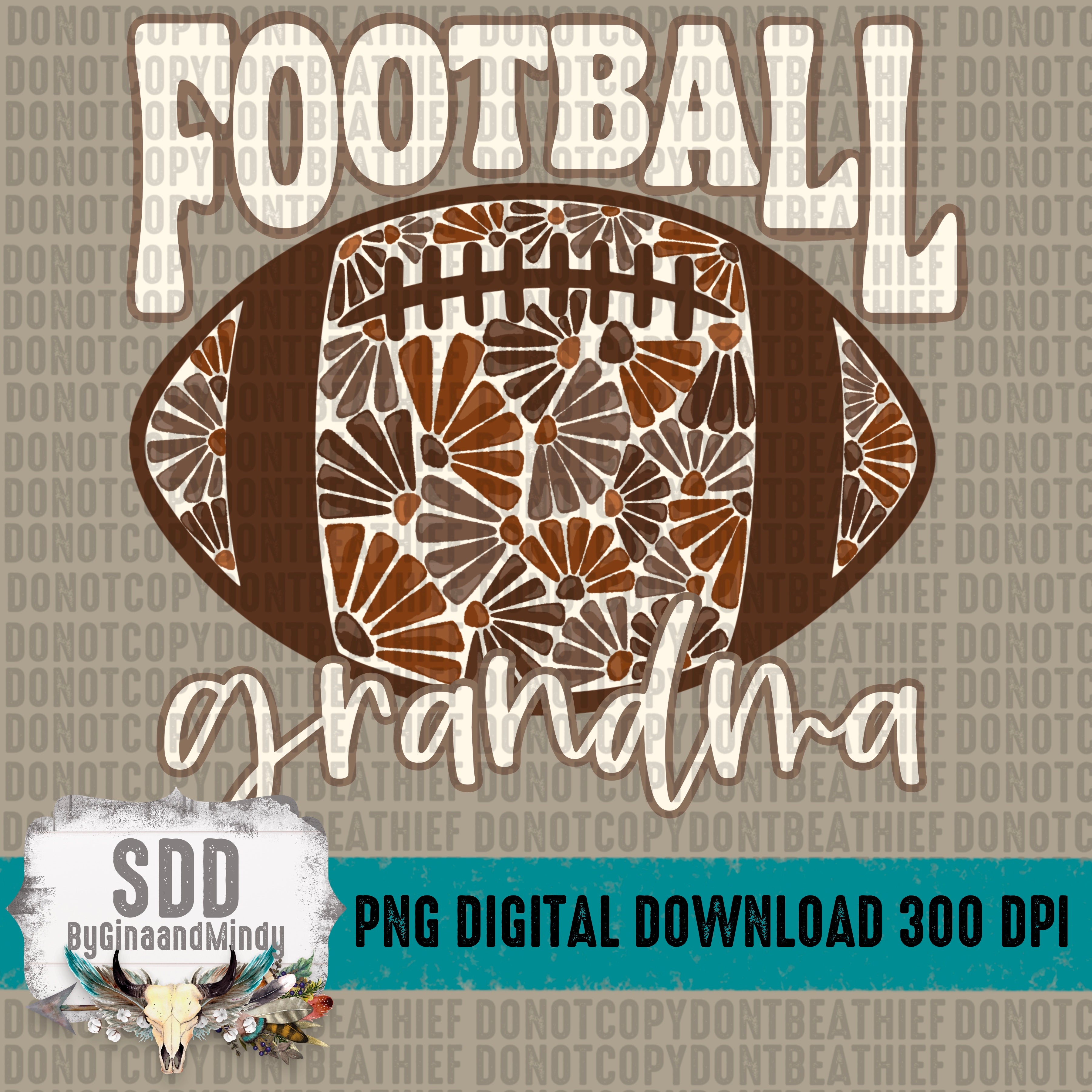 Floral Football Grandma – SDDbyGinaandMindy