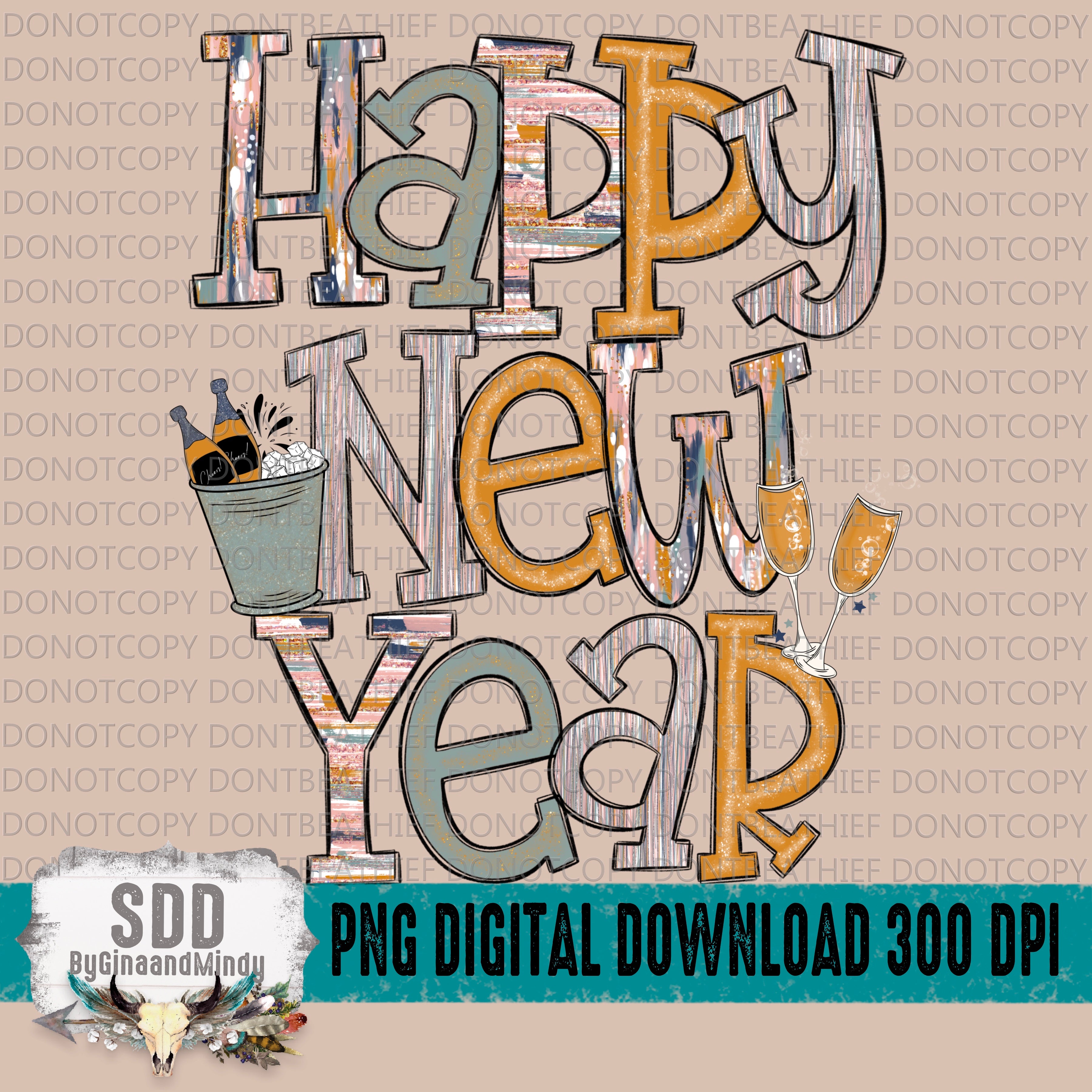 Happy New Year Doodle – SDDbyGinaandMindy