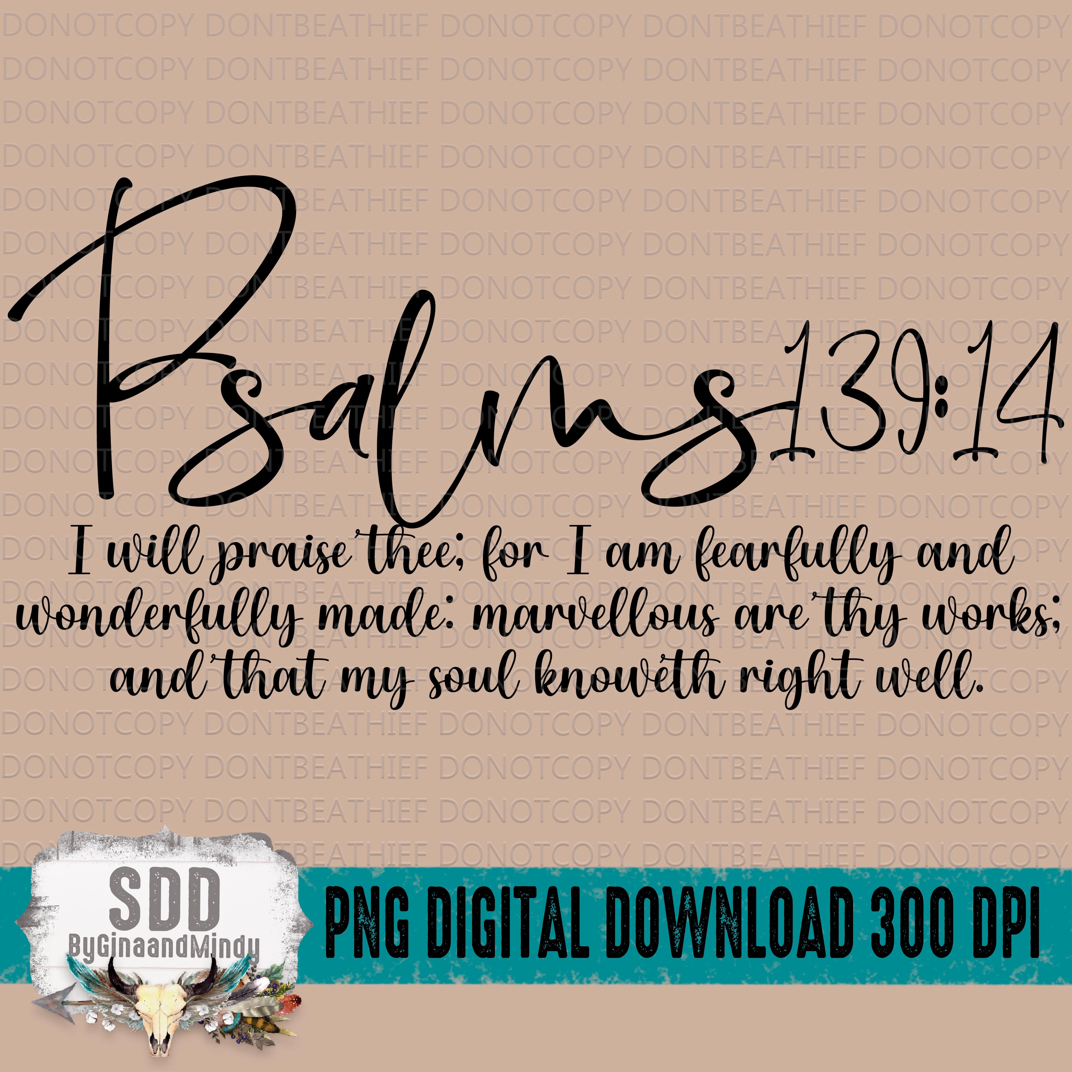 Psalms 139:14 – SDDbyGinaandMindy