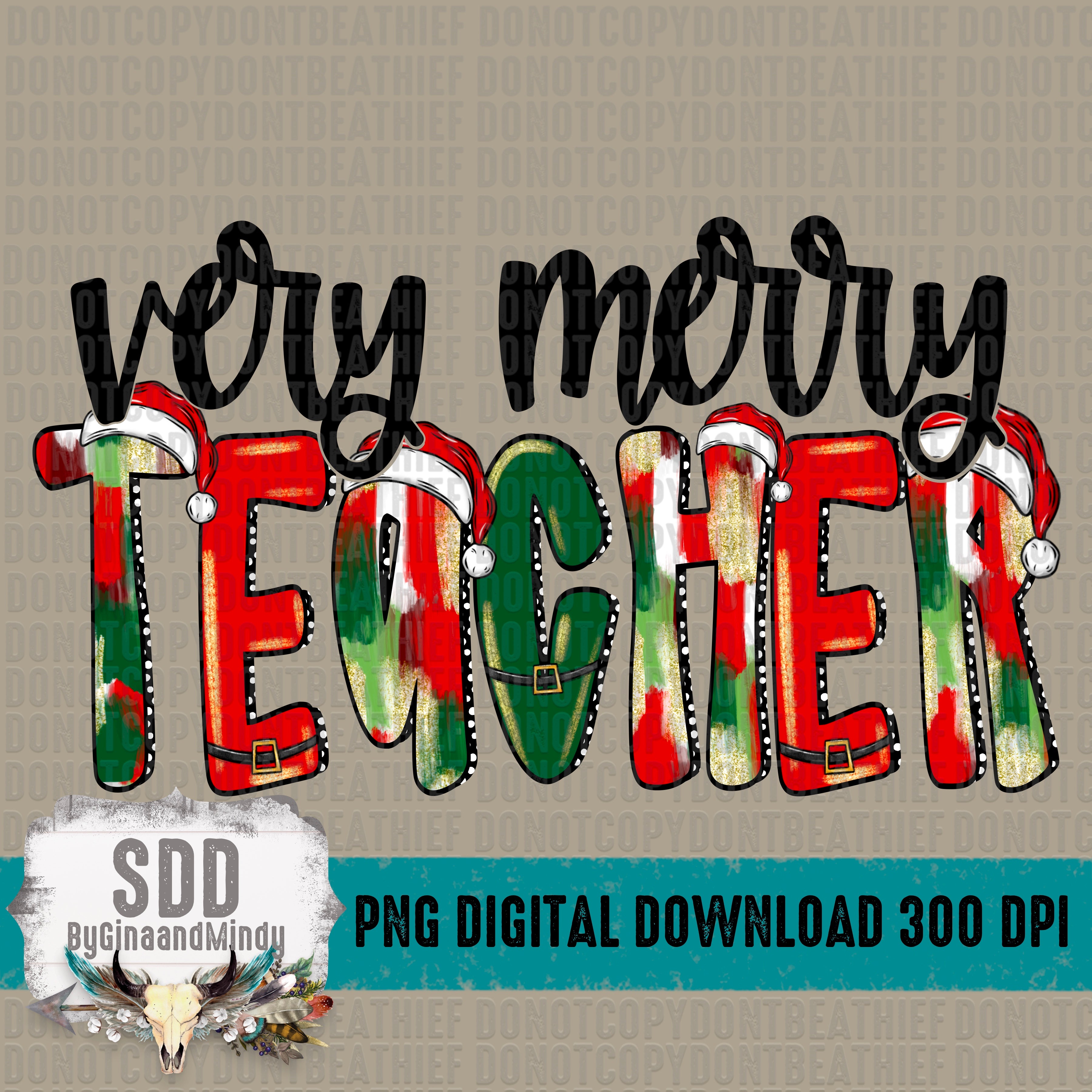Very Merry Red Teacher – SDDbyGinaandMindy