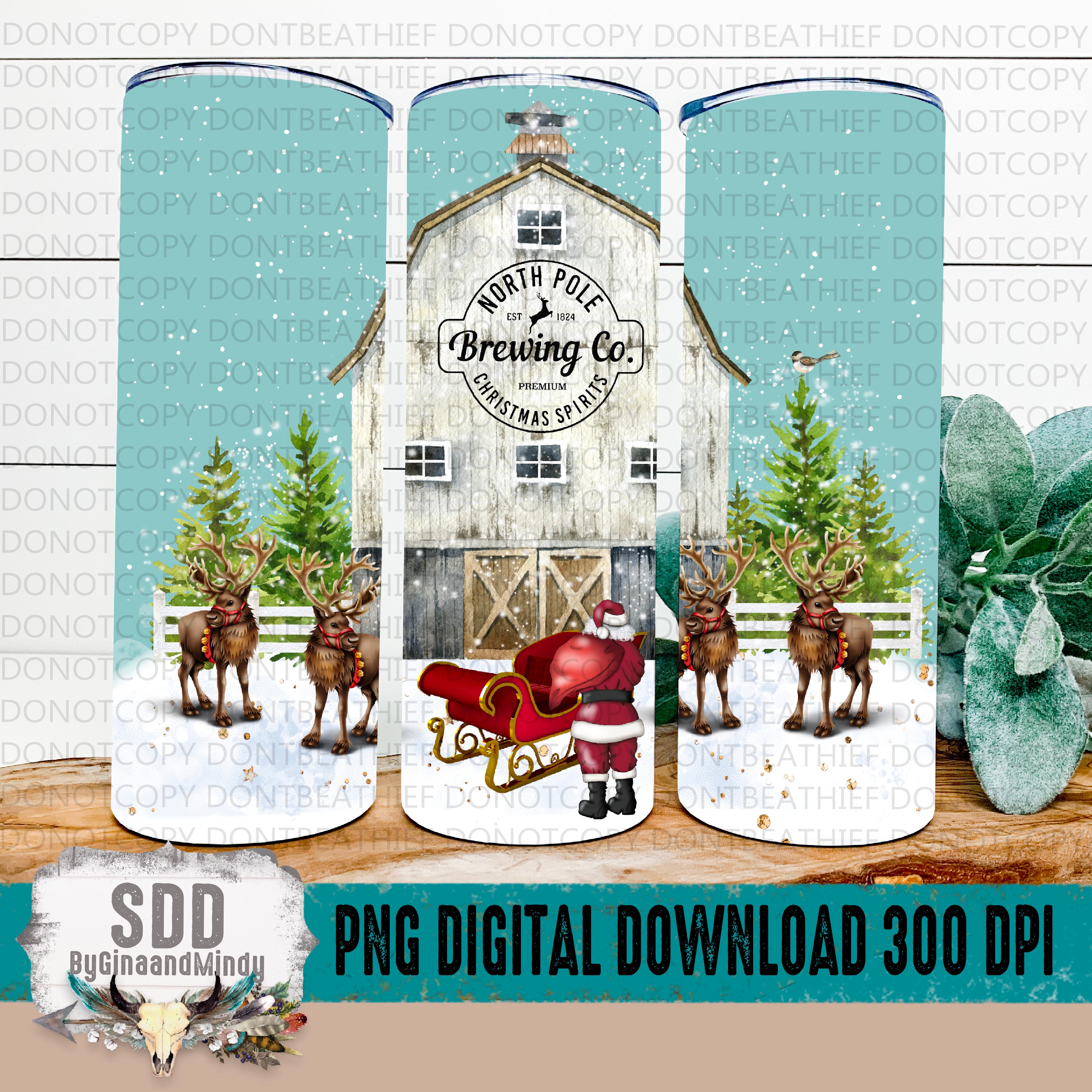 Santa Barn Scene Bundle Pack Digital 20 oz Tumbler – SDDbyGinaandMindy