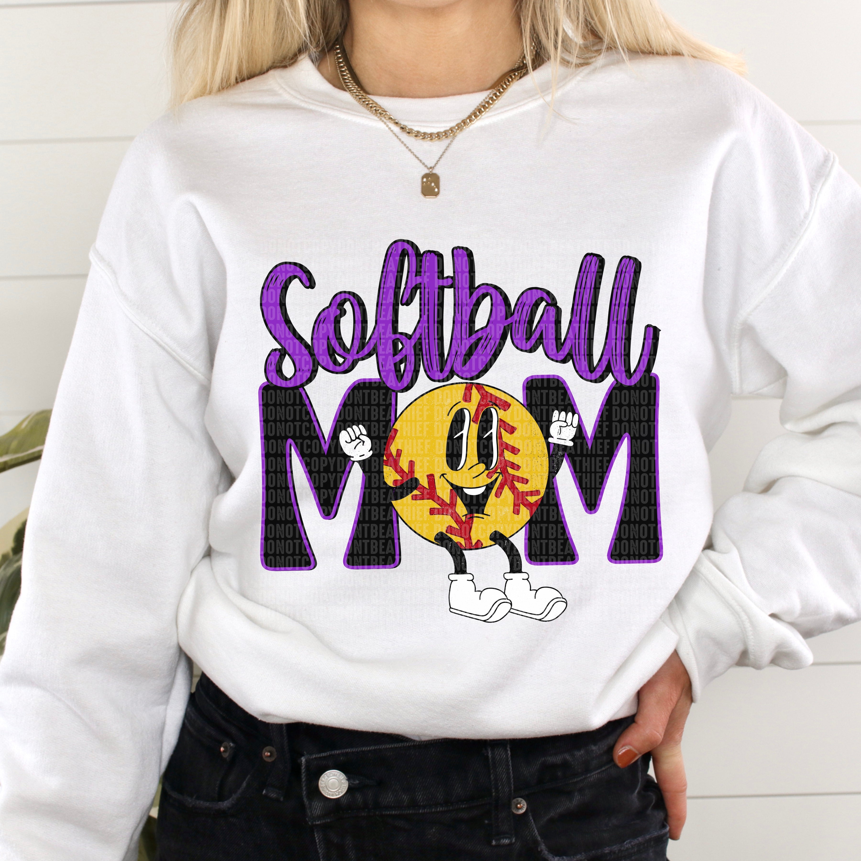 Softball Mom Retro Black/Purple – SDDbyGinaandMindy